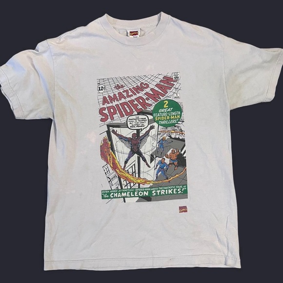 Marvel | Shirts | Marvel Spiderman Comic Cover Tee White | Poshmark